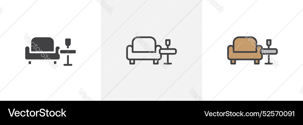 Lounge icon set on white background Royalty Free Vector