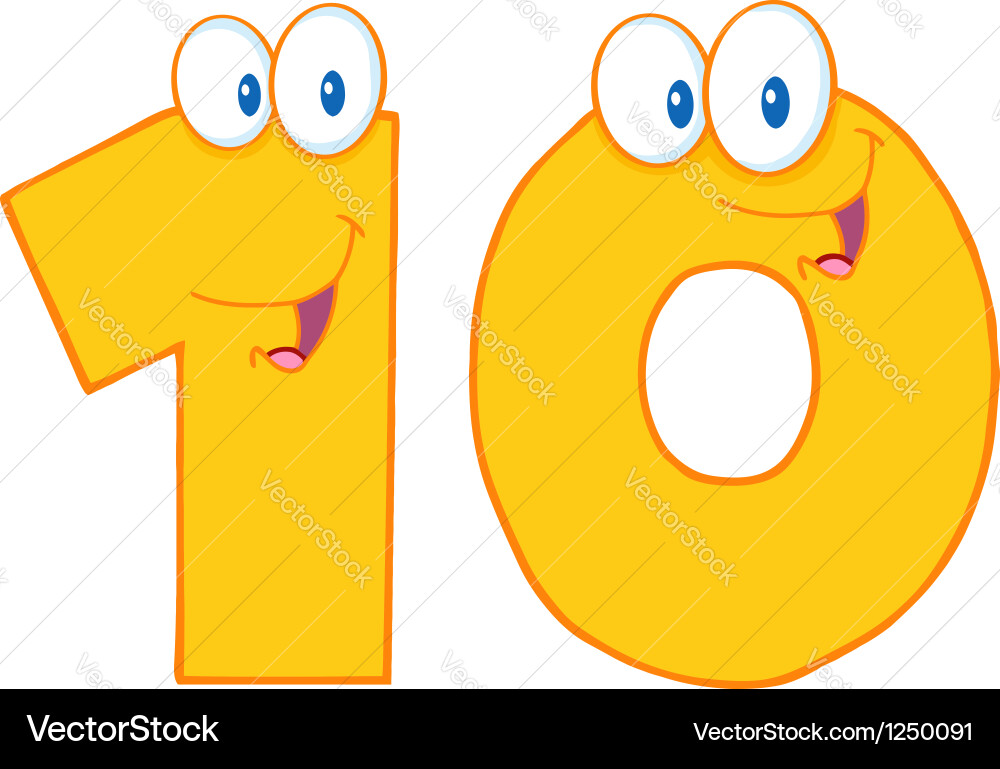 Number ten Royalty Free Vector Image - VectorStock