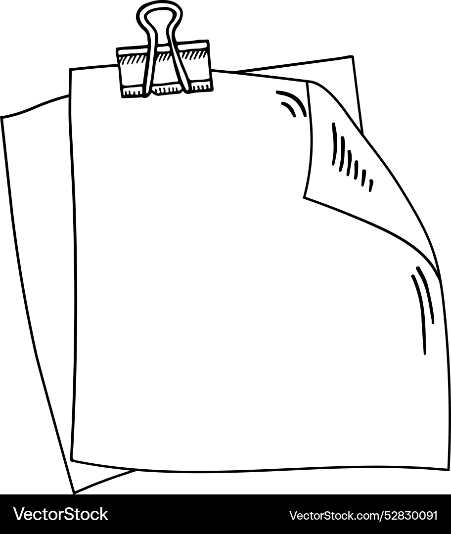 Paper notes doodle sketch reminder page sheet Vector Image