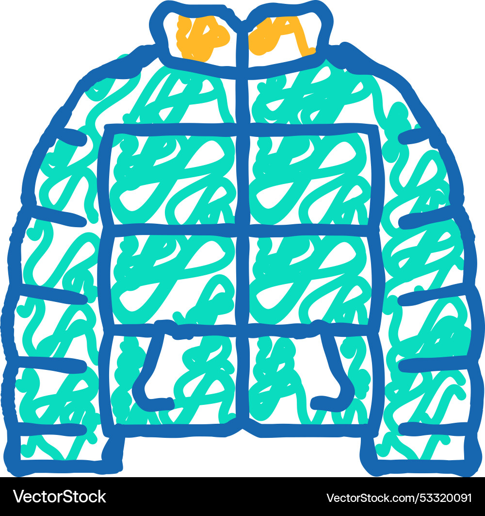 Puffy jacket outerwear female icon doodle Vector Image