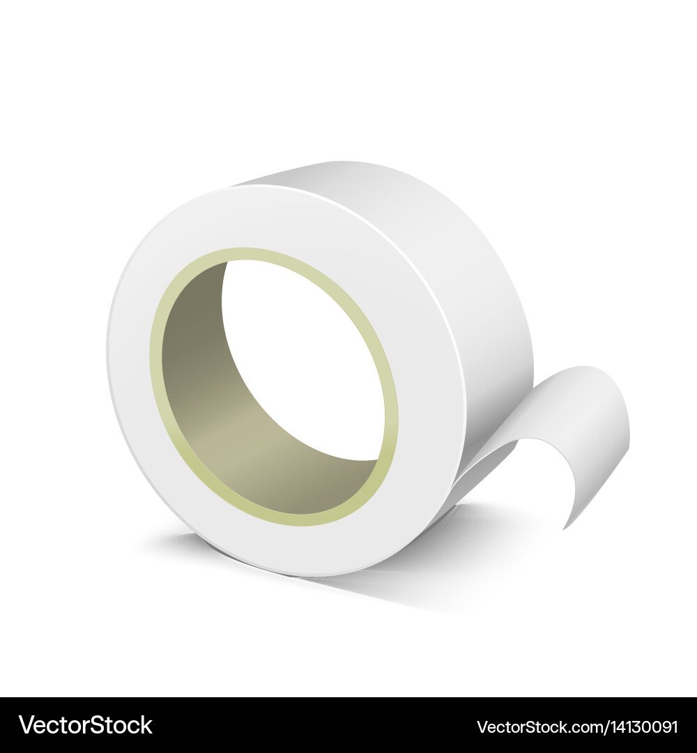 Realistic template blank white adhesive roll tape Vector Image