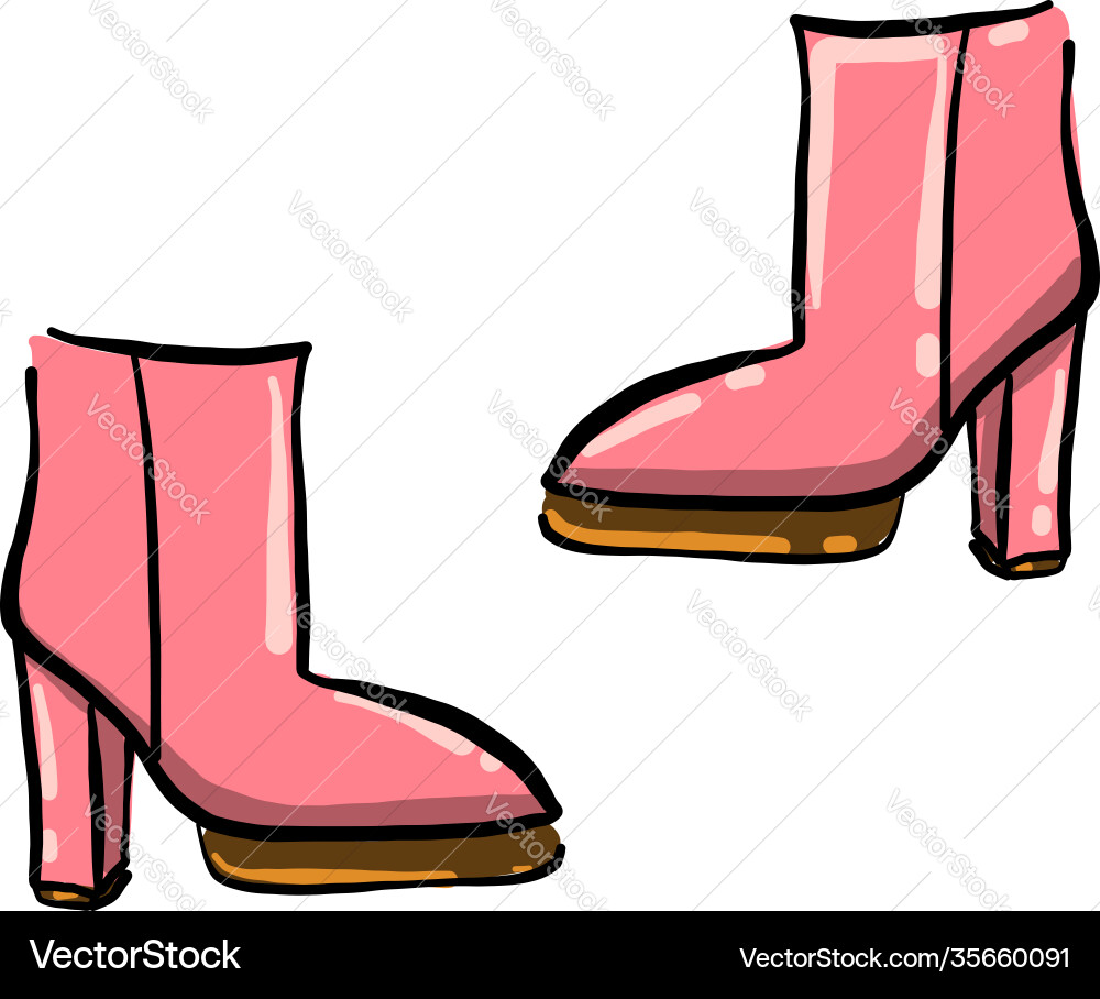 Red high boots on white background Royalty Free Vector Image