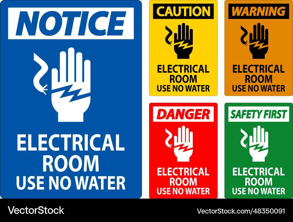 Restricted area sign danger electrical room use Vector Image