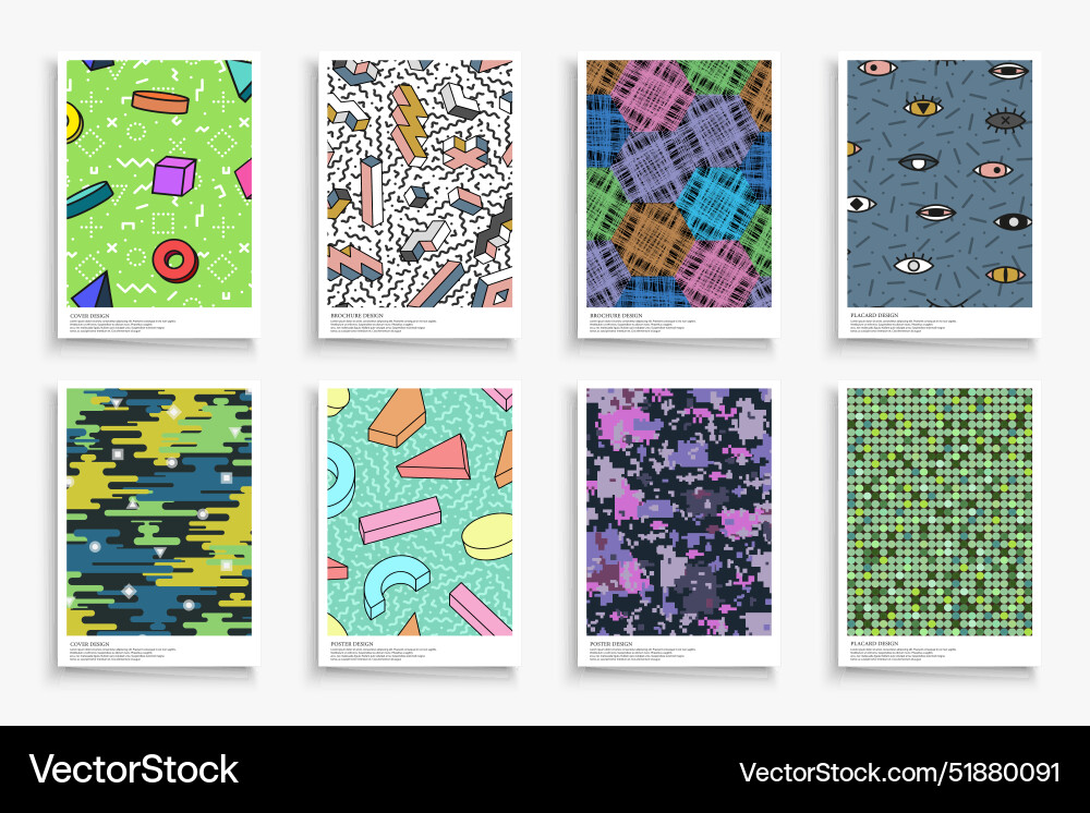 Set of artwork colorful abstract posters Vector Image