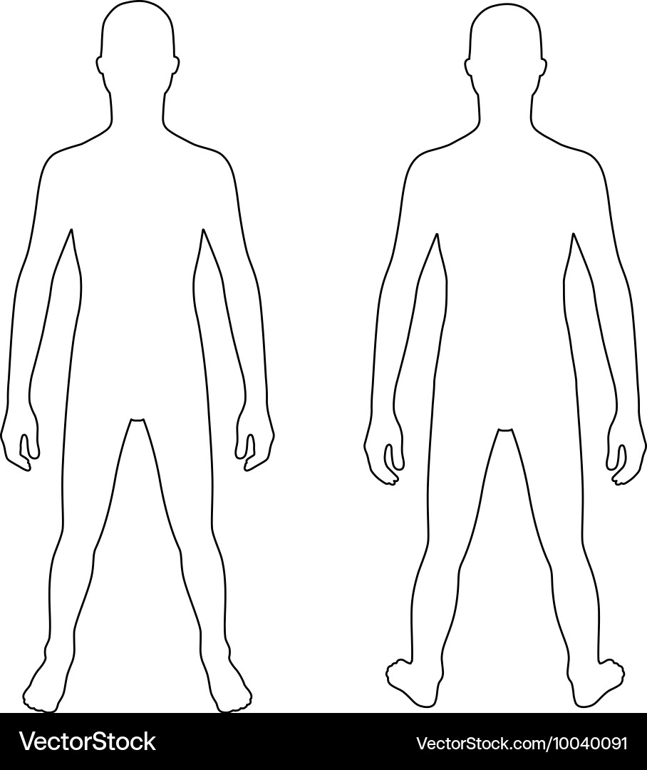 Teenager Figure Outline Royalty Free Vector Image