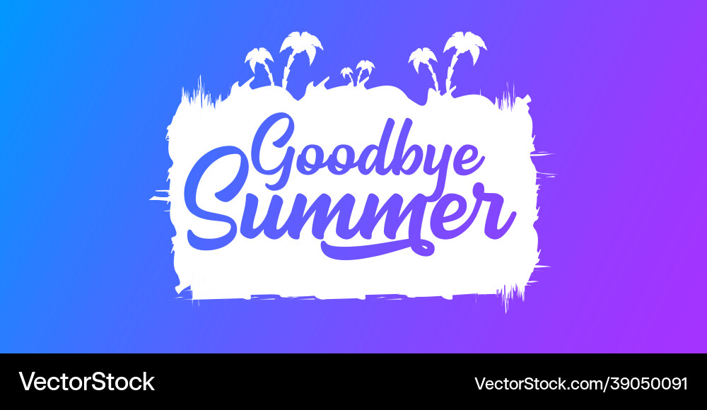 White goodbye summer concept text label Royalty Free Vector