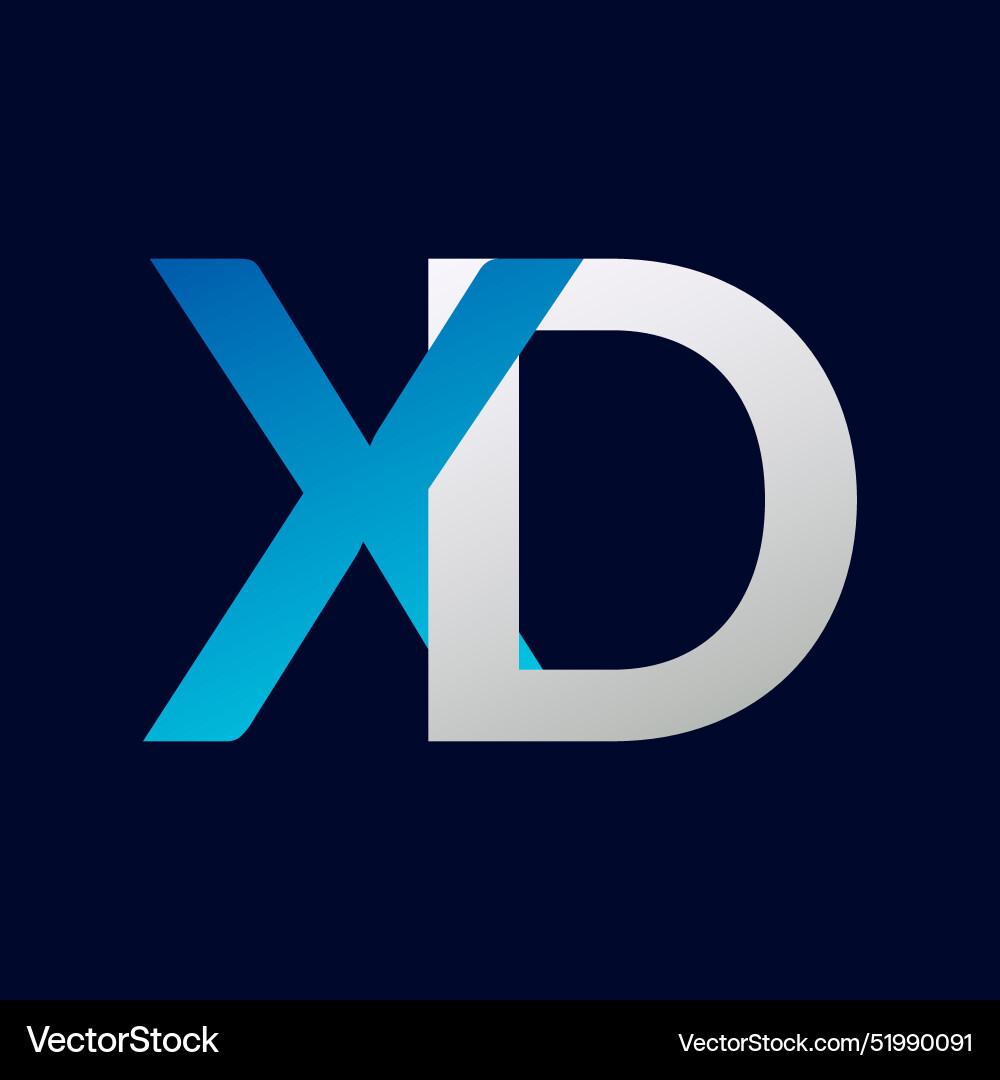 Xd letter logo template design Royalty Free Vector Image