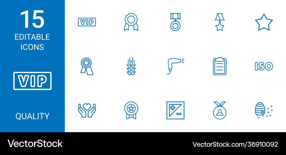 15 quality icons Royalty Free Vector Image - VectorStock