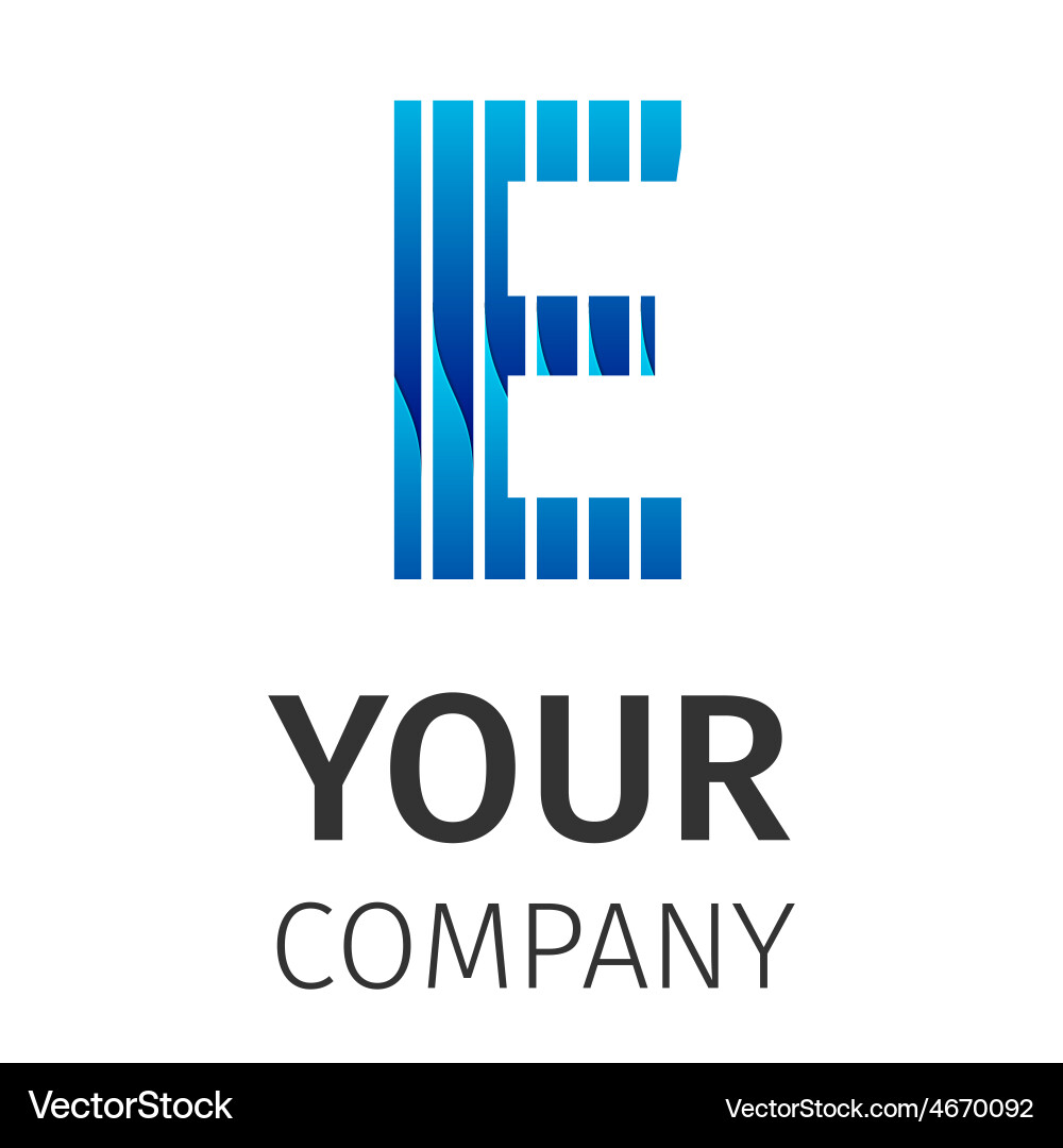 Abstract blue logo e Royalty Free Vector Image