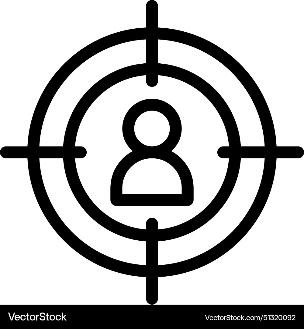 Aim icon thin linear style design isolated Vector Image