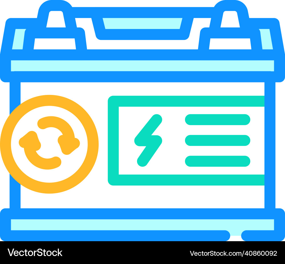 Battery car color icon Royalty Free Vector Image