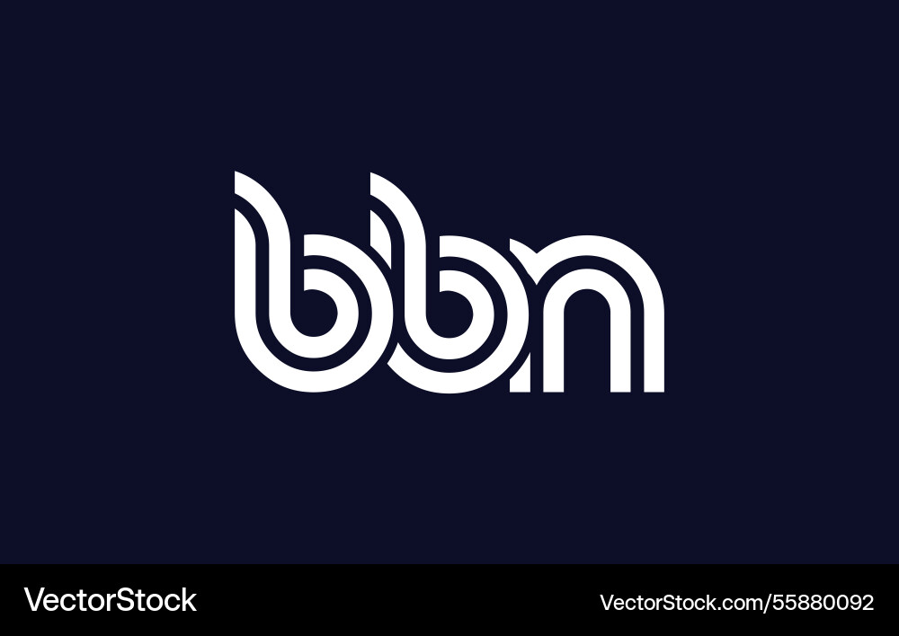 Bbn creative unique modern letter logo design Vector Image