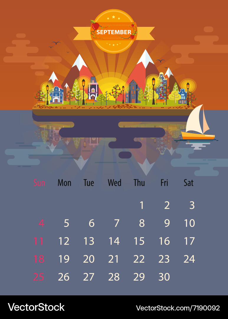 Calendar of september Royalty Free Vector Image