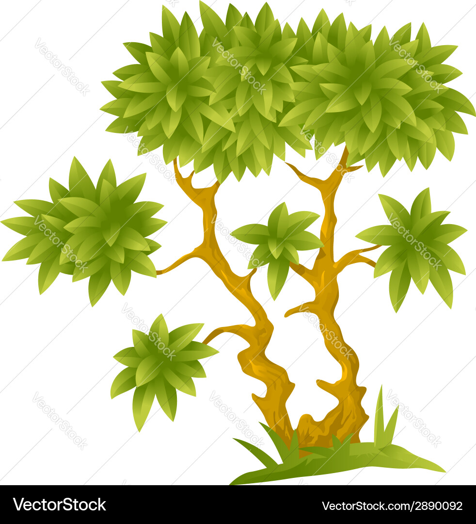 Cartoon decorative tree Royalty Free Vector Image
