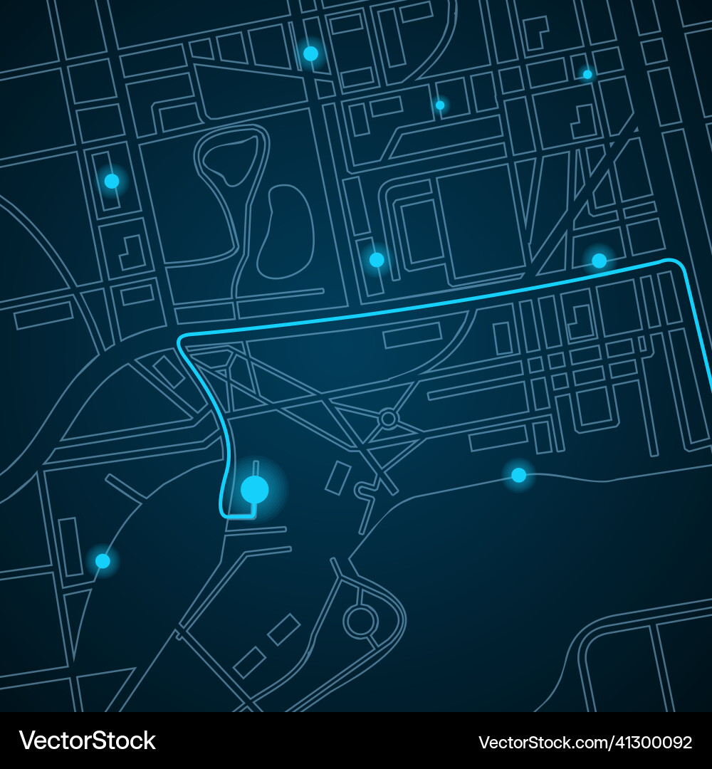 City map with street roads and location navigation