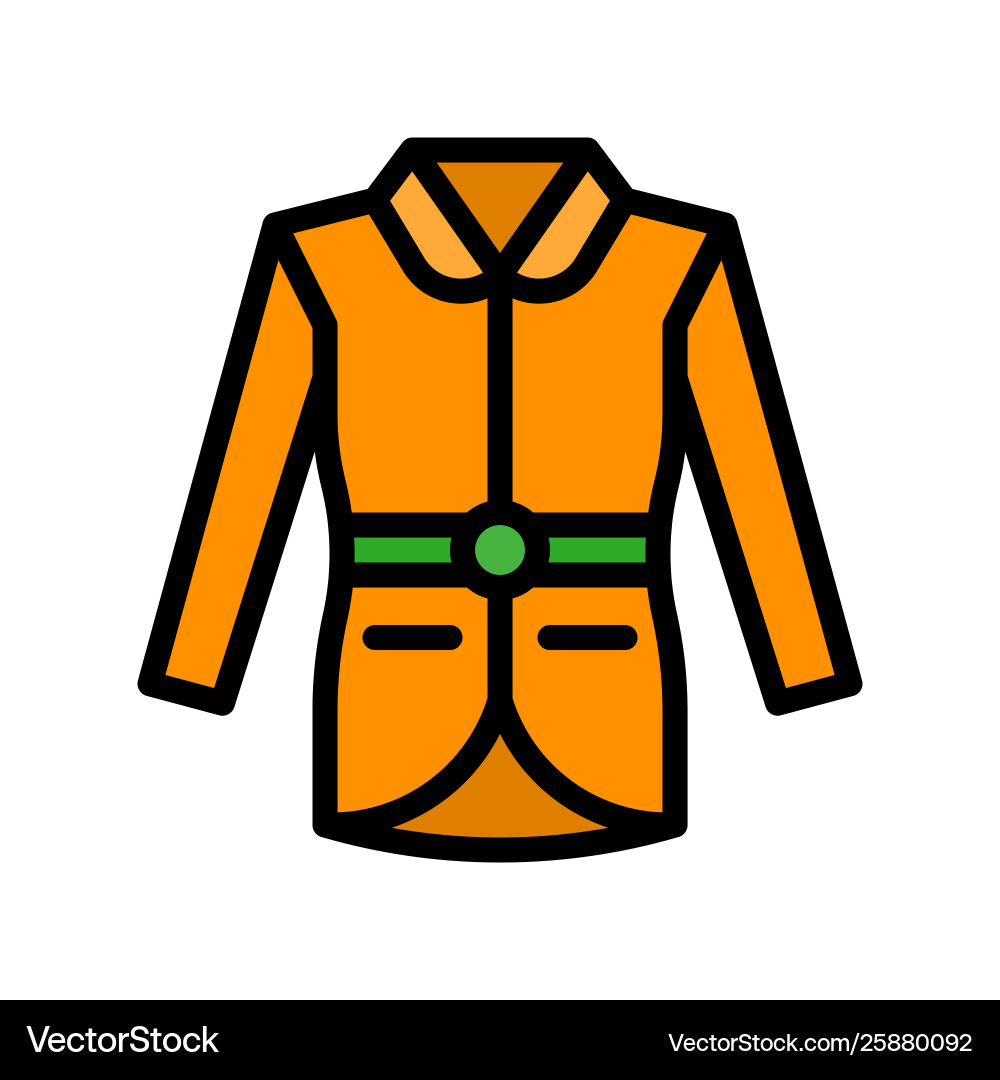 Coat filled style editable outline icon Royalty Free Vector