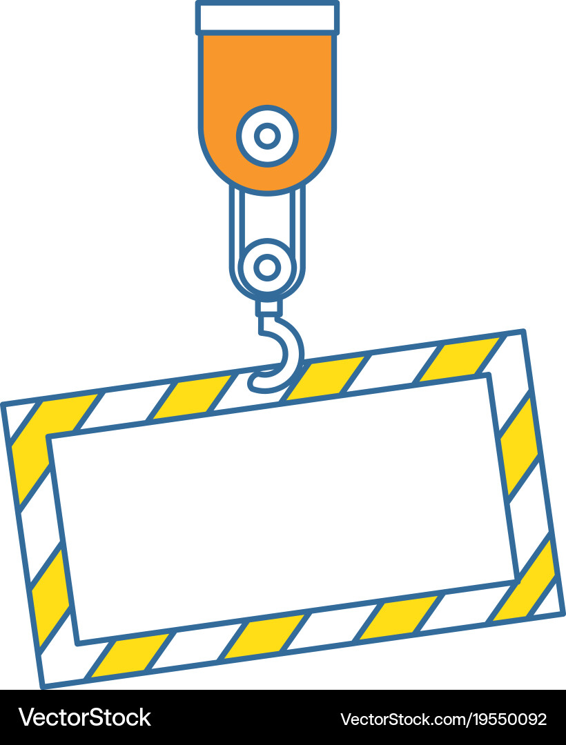 Bauetikett hängend in Kran Lizenzfreies Vektorbild