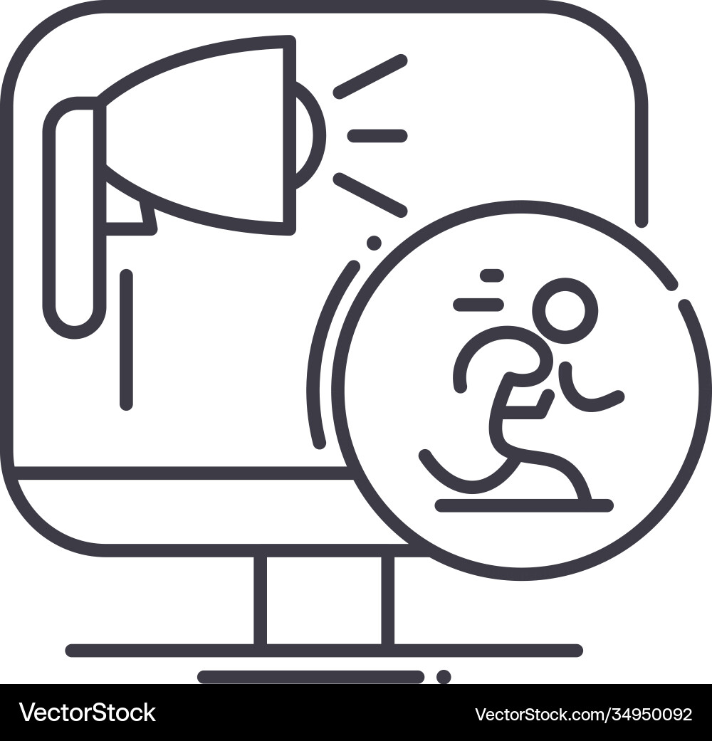 Customer activation icon linear isolated Vector Image