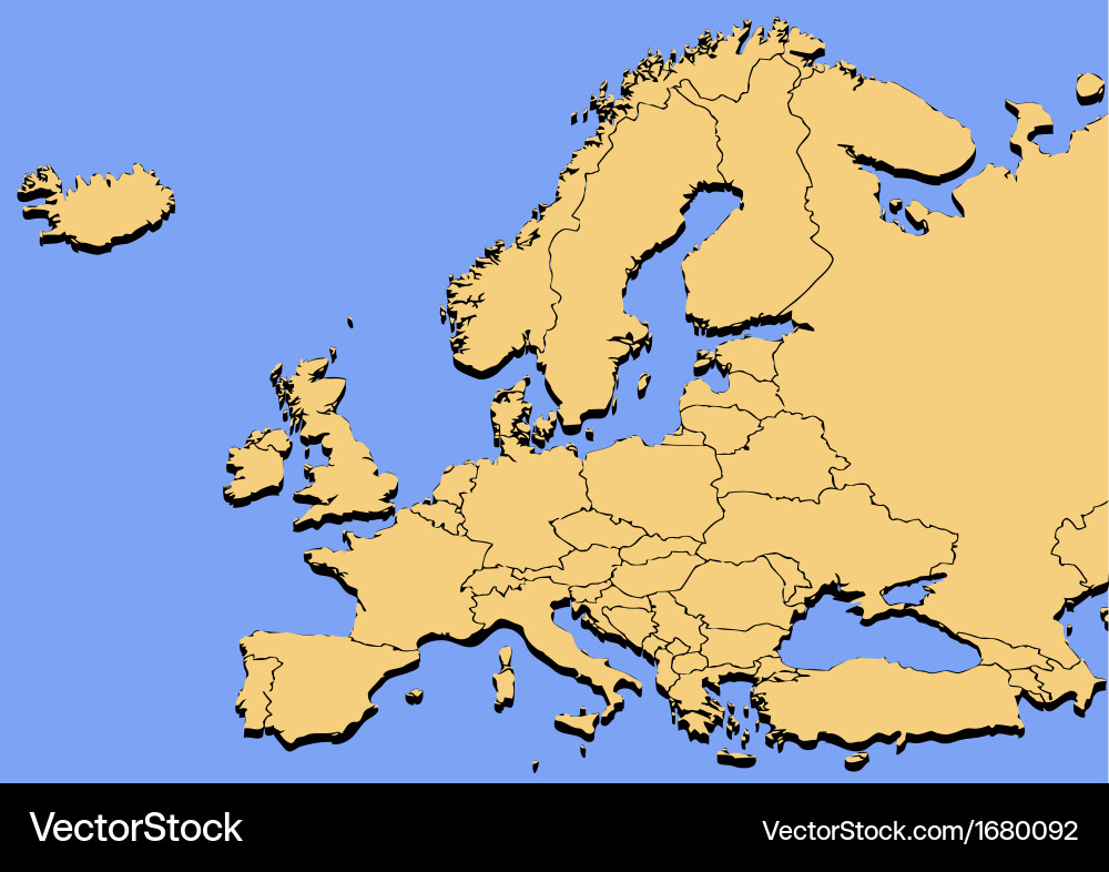 Detailed Map of Europe Royalty Free Vector Image