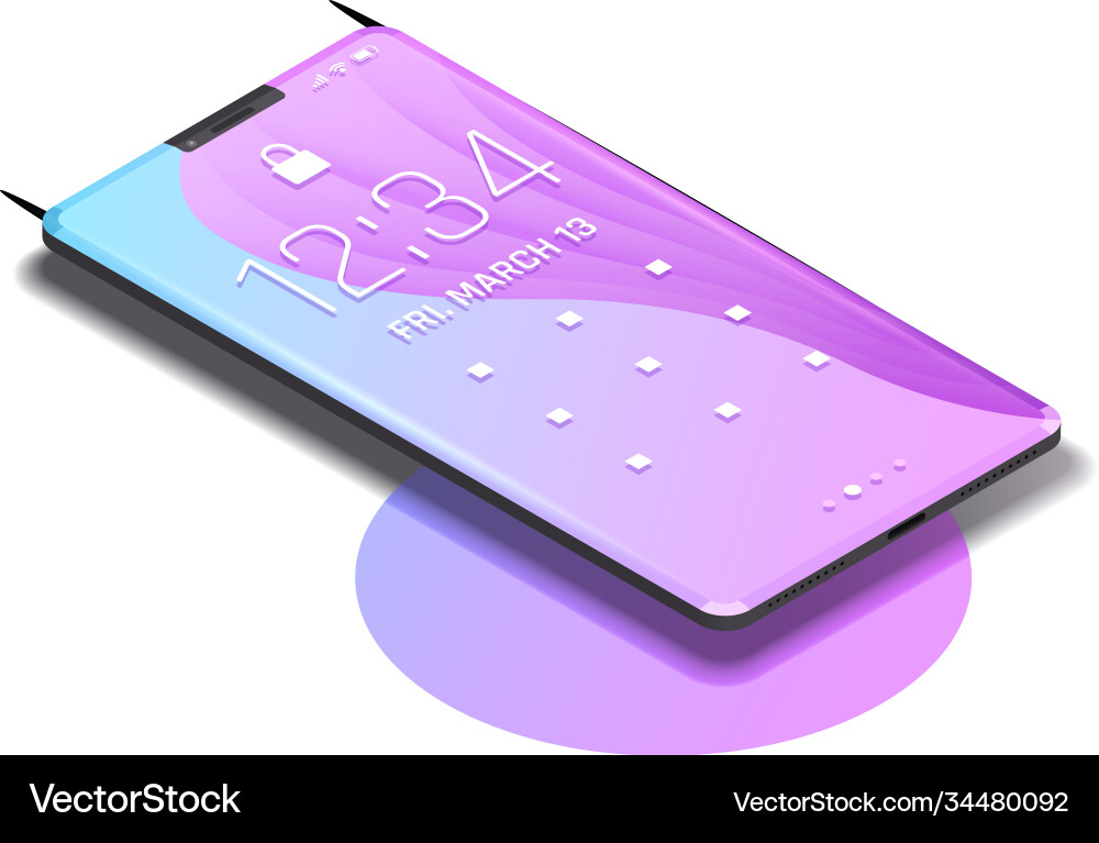 Edge screen smartphone composition Royalty Free Vector Image