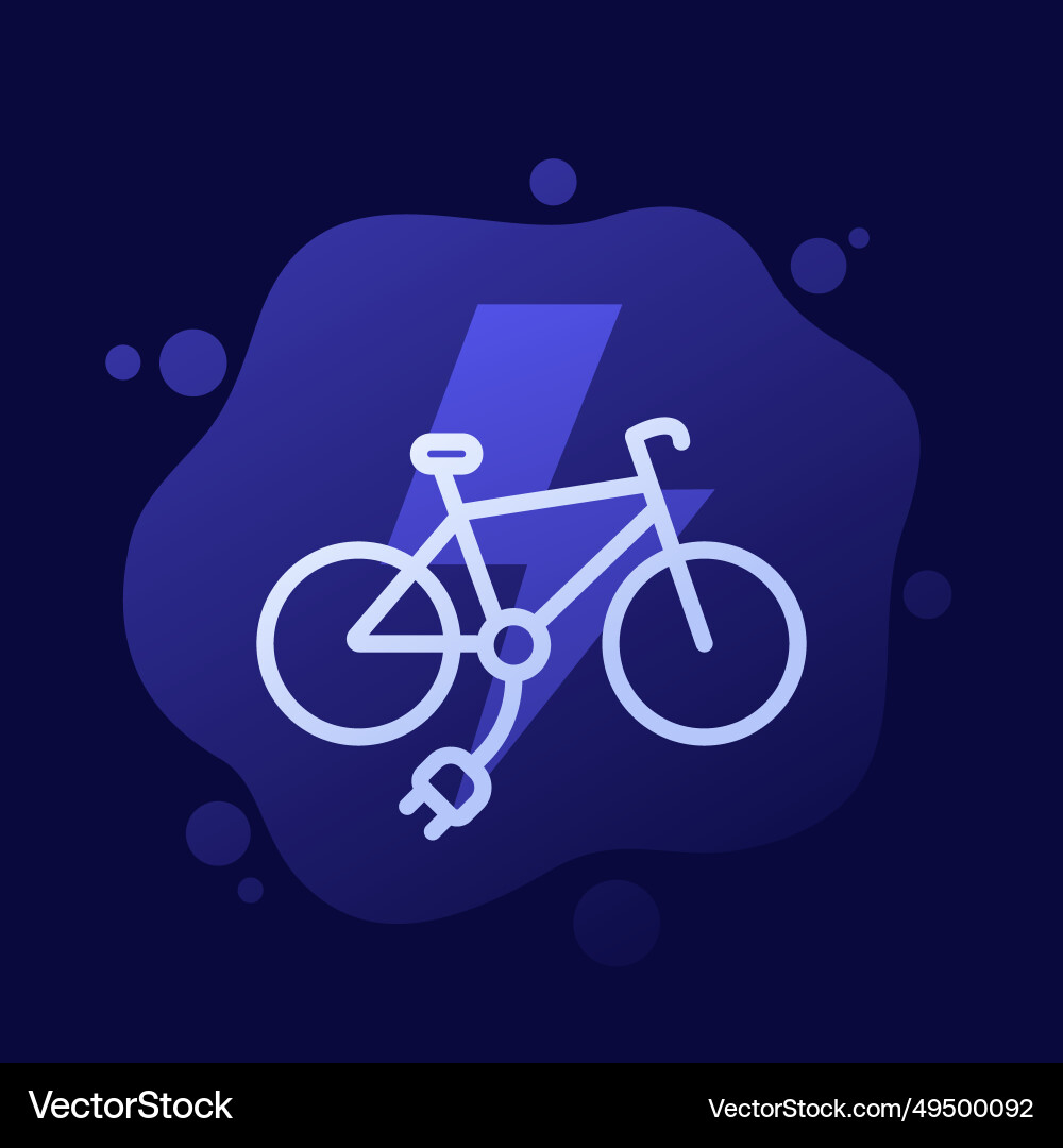 Electric bike e-bike with a plug icon Royalty Free Vector