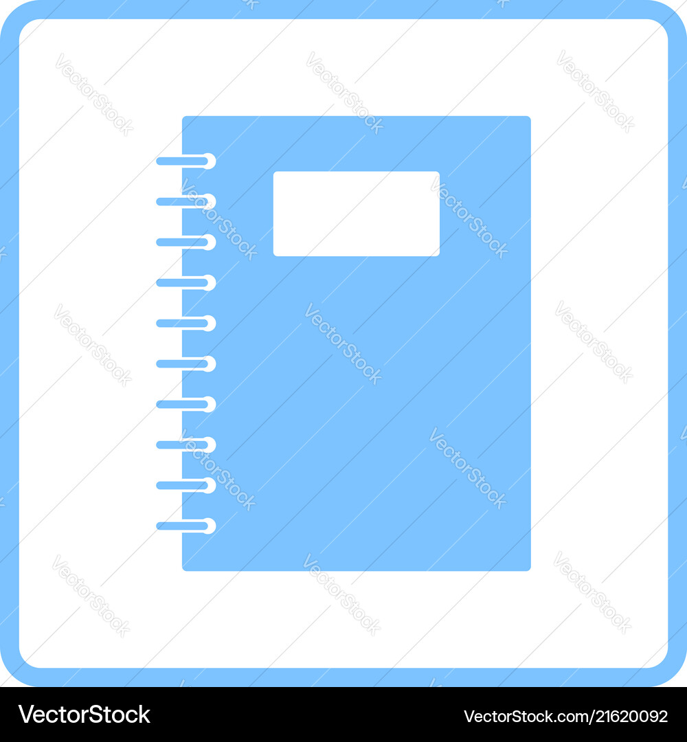Exercise book with pen icon Royalty Free Vector Image