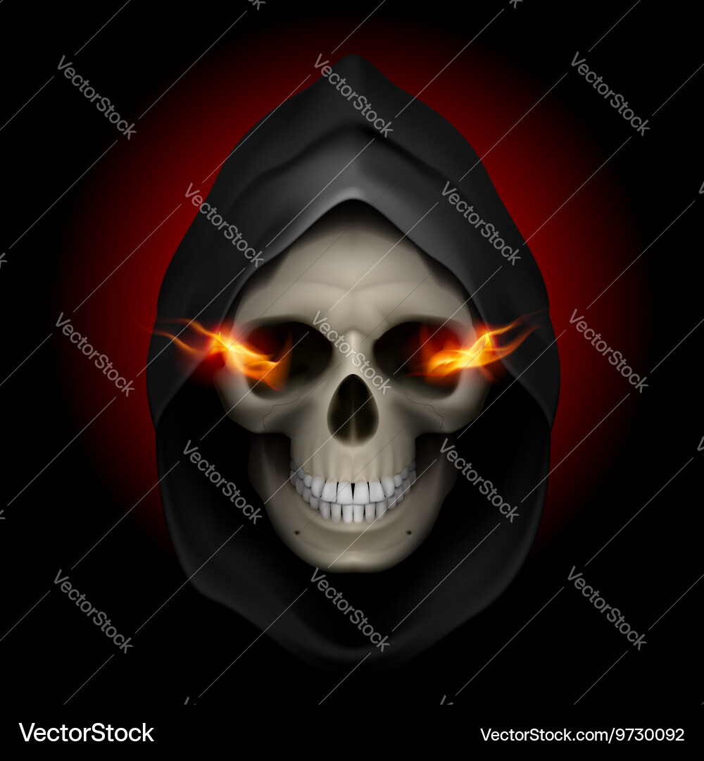 Flaming skull death 02 Royalty Free Vector Image