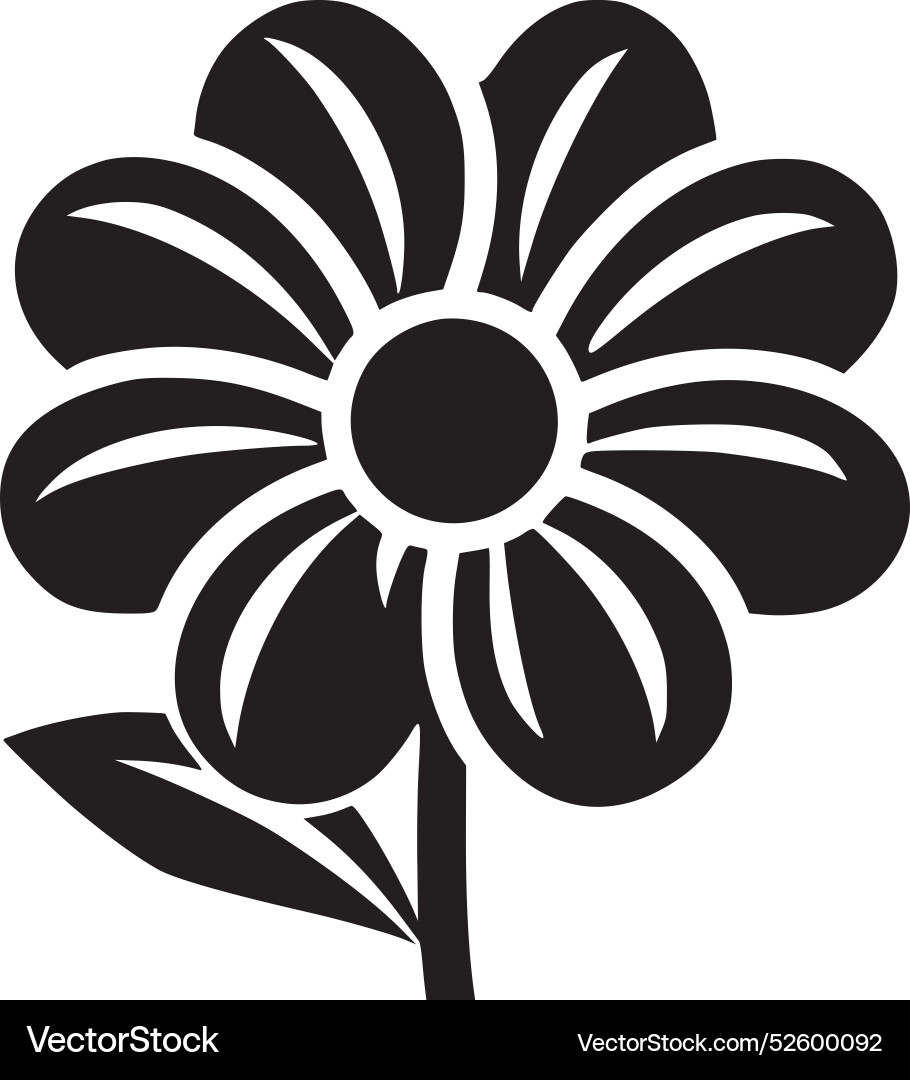 Flower - black and white isolated icon Royalty Free Vector