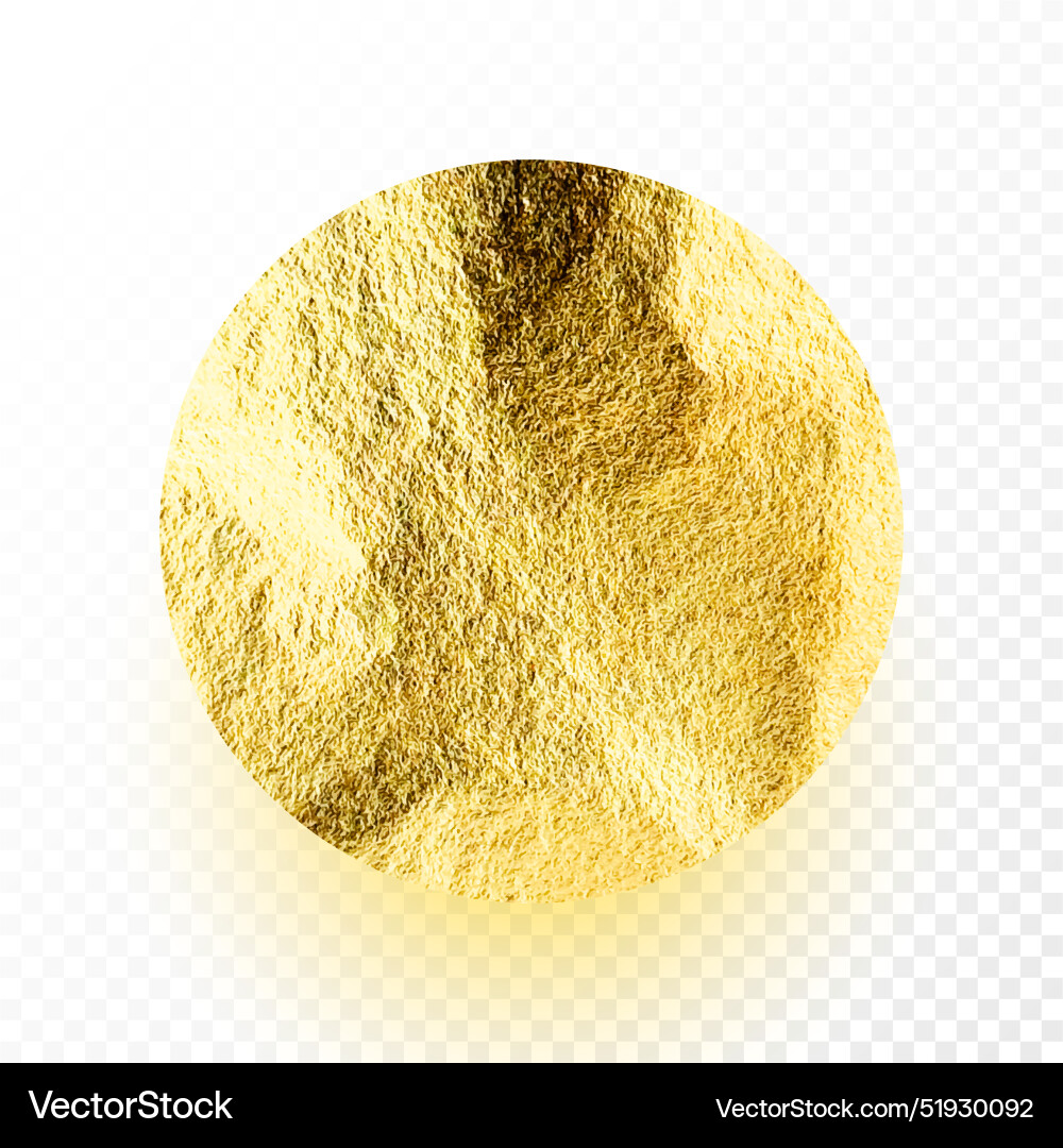 Gold foil shiny handmade circle golden Royalty Free Vector
