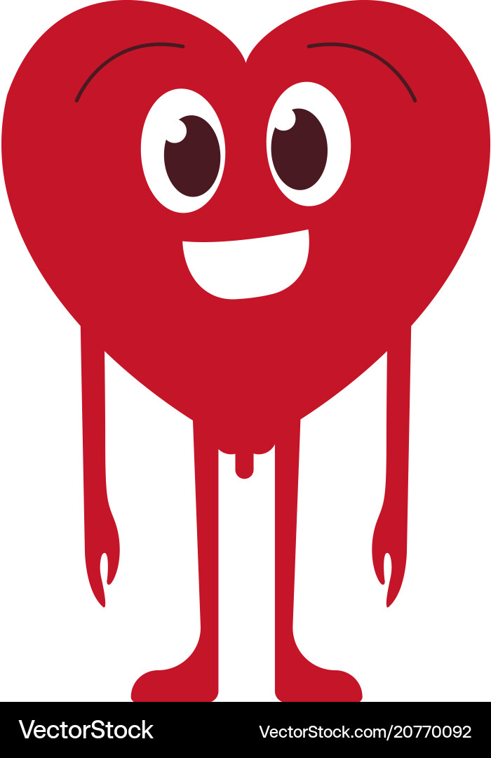 Heart shaped smiley flat colored icon Royalty Free Vector