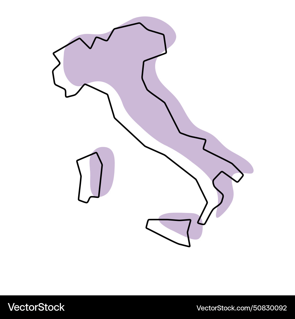 Italy simplified map Royalty Free Vector Image