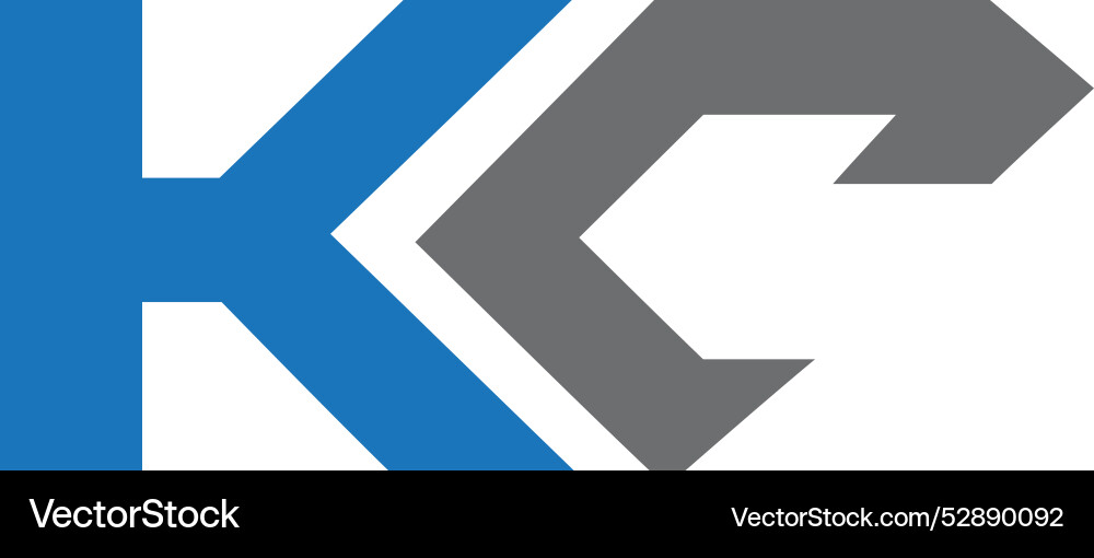 Kc letter logo design template Royalty Free Vector Image