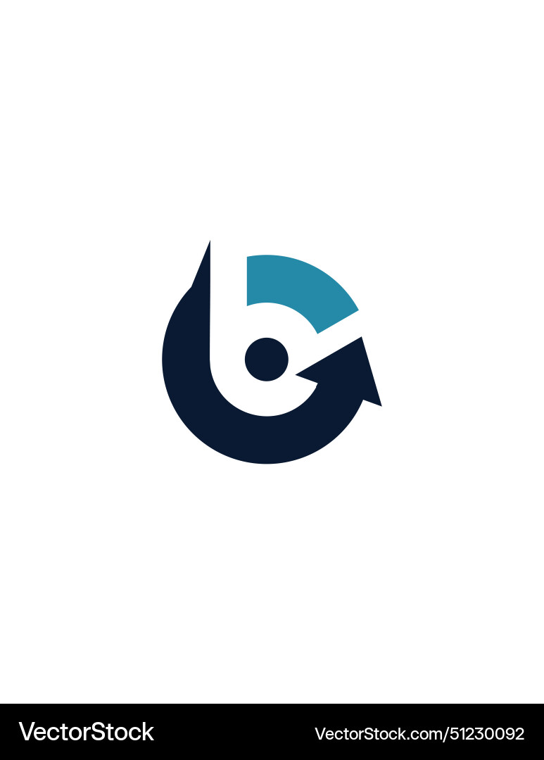 Letter bc arrow logo Royalty Free Vector Image