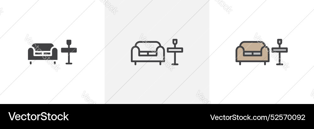 Lounge icon set on white background Royalty Free Vector