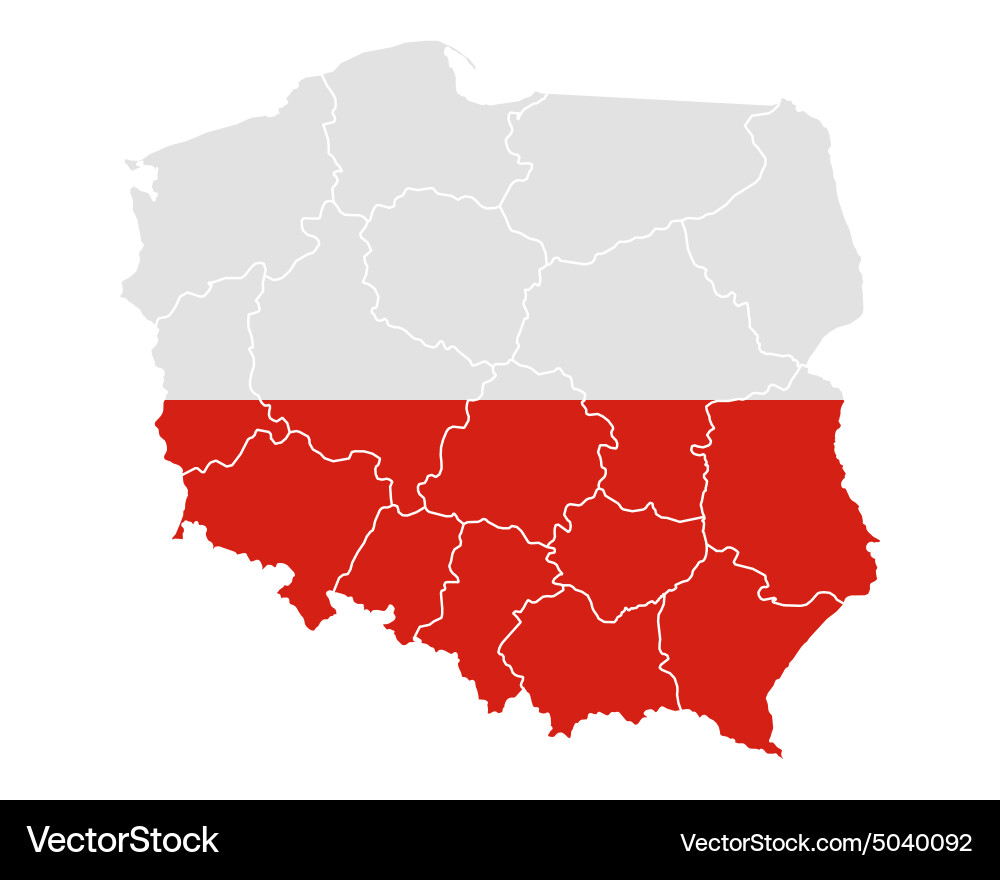 Map and flag of poland Royalty Free Vector Image