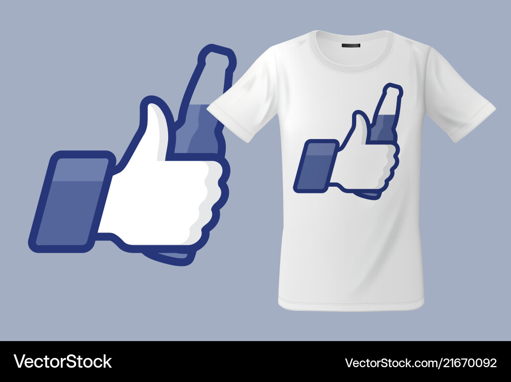 Modern t-shirt design with thumbs up icon Vector Image