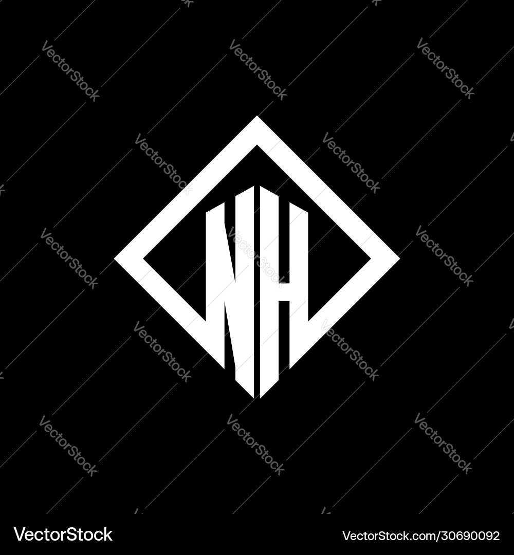 Nh logo monogram with square rotate style design Vector Image