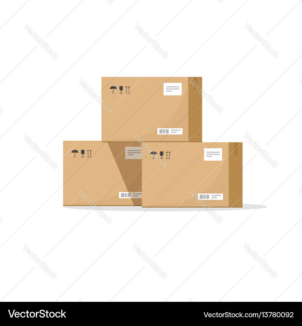 Parcel boxes carton warehouse Royalty Free Vector Image