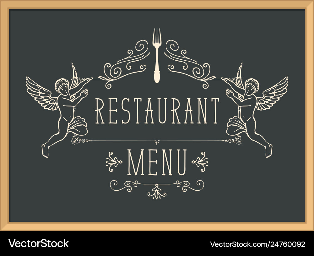 Restaurant menu with sketches different dishes Vector Image