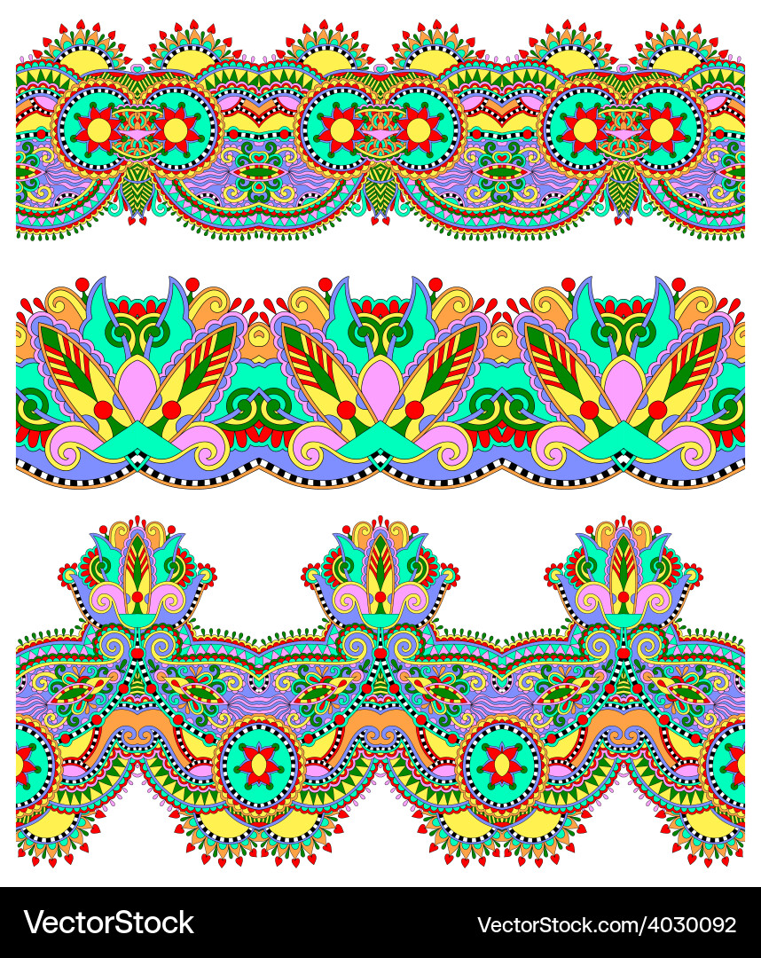 Seamless ethnic floral paisley stripe pattern Vector Image