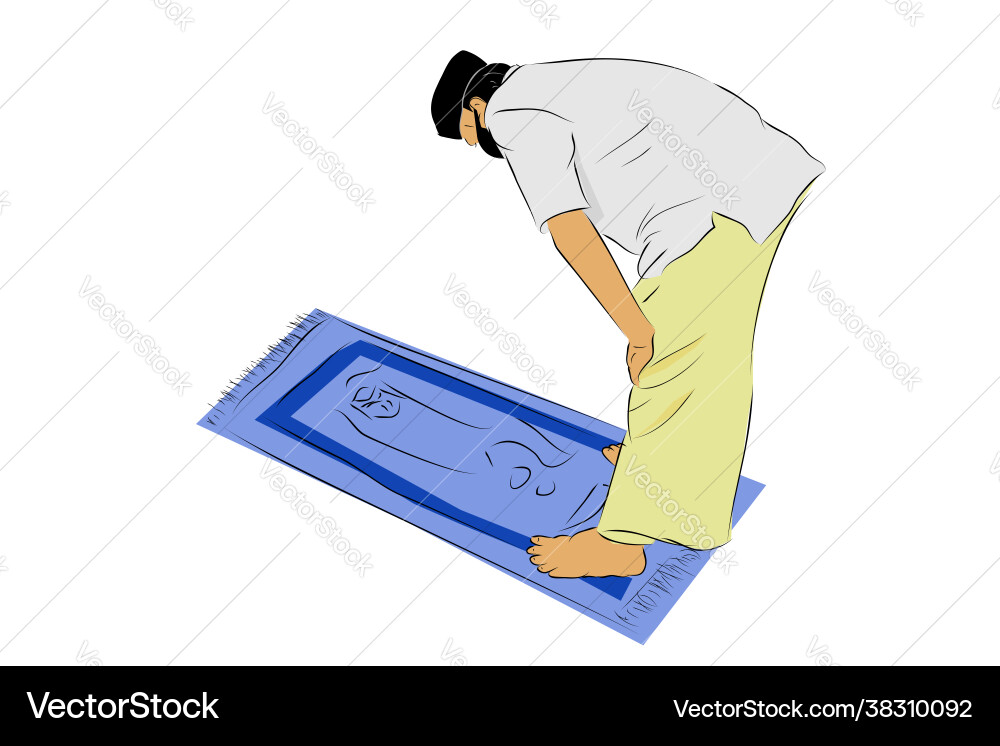 Simple hand draw sketch muslim or islam man using Vector Image