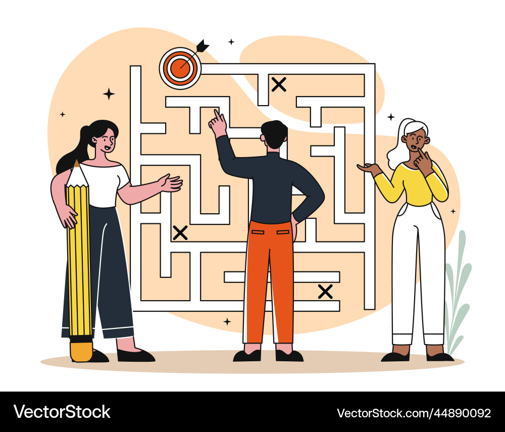 Strategic Maze Challenge Royalty Free Vector Image