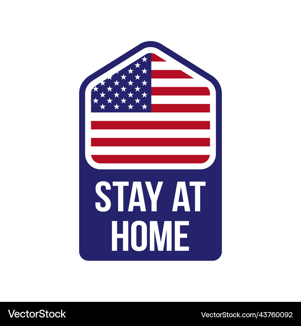 There a little house with word stay home inside Vector Image