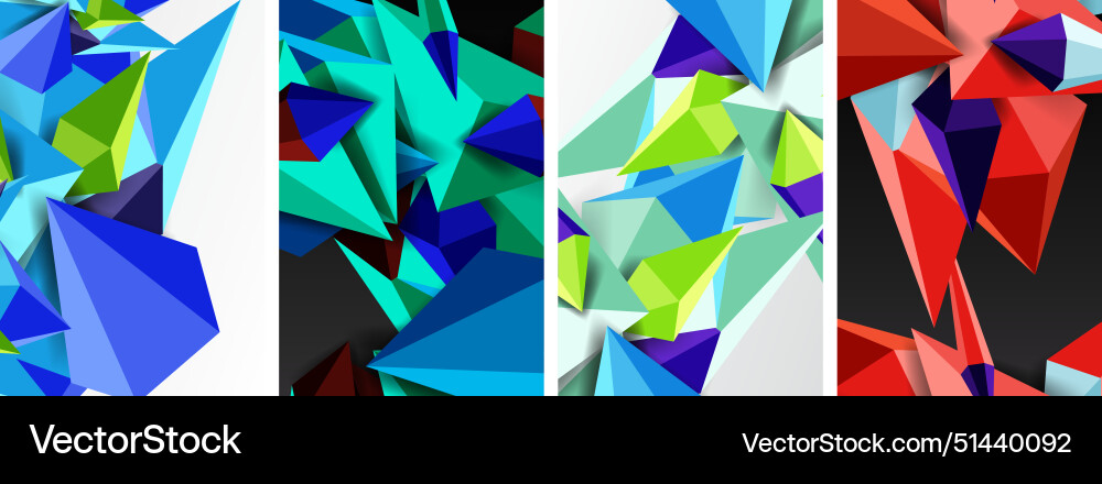 Triangle abstract concepts poster set Royalty Free Vector