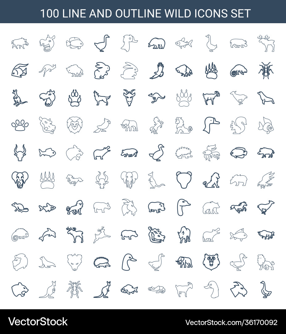 Wild icons Royalty Free Vector Image - VectorStock
