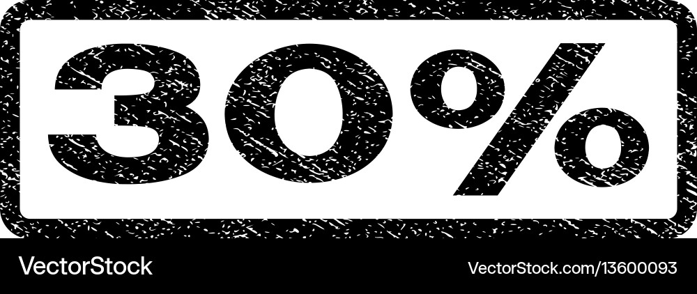 30 percent watermark stamp Royalty Free Vector Image