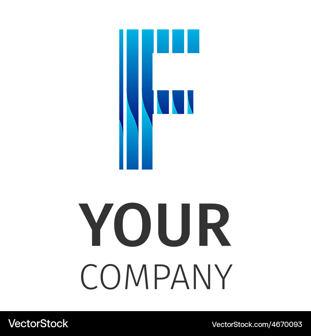Abstract blue logo f Royalty Free Vector Image