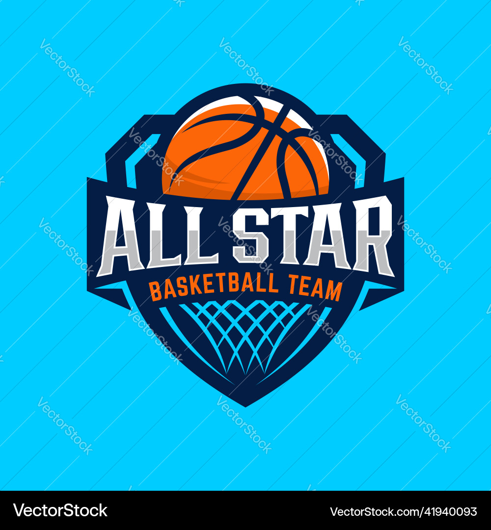 Basketball club logo design Royalty Free Vector Image