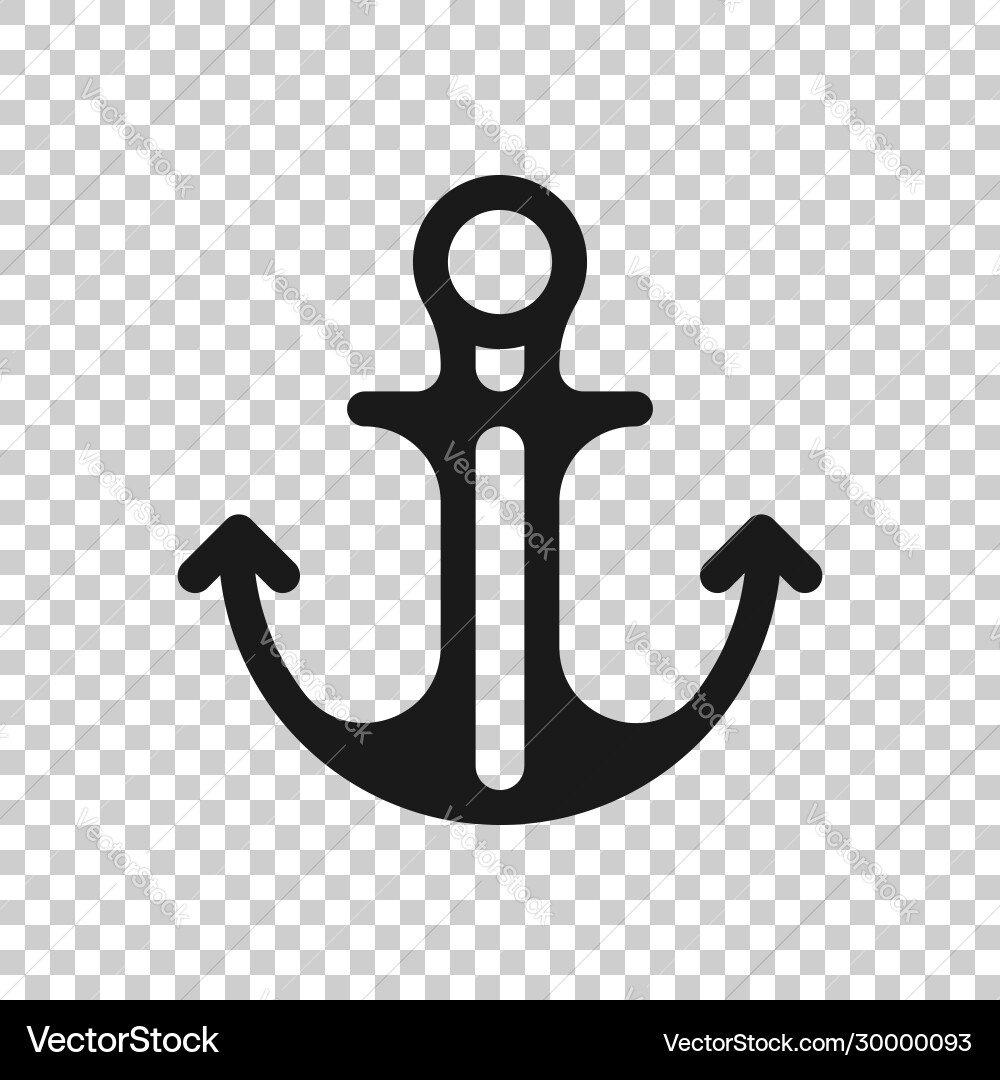 Boat anchor icon in flat style vessel hook Vector Image