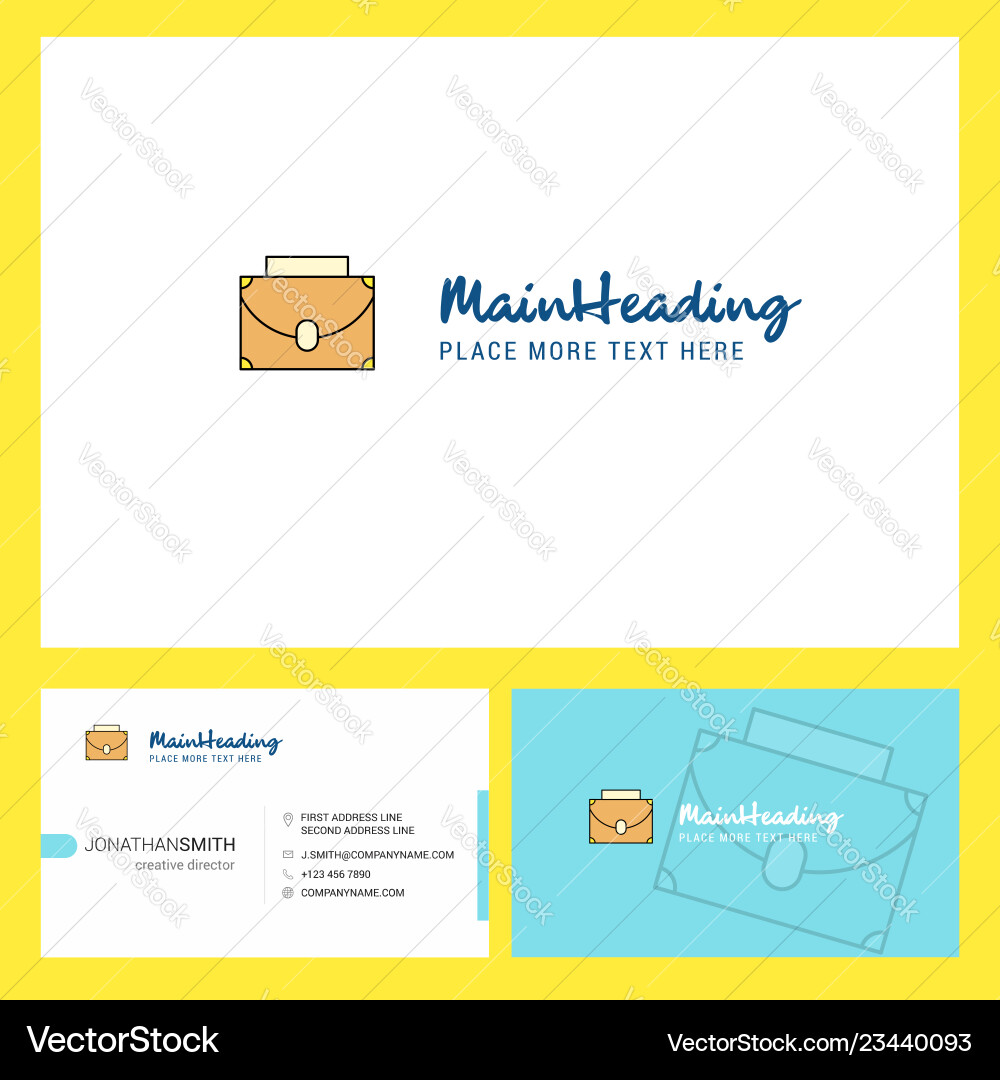 Briefcase logo design with tagline front Vector Image